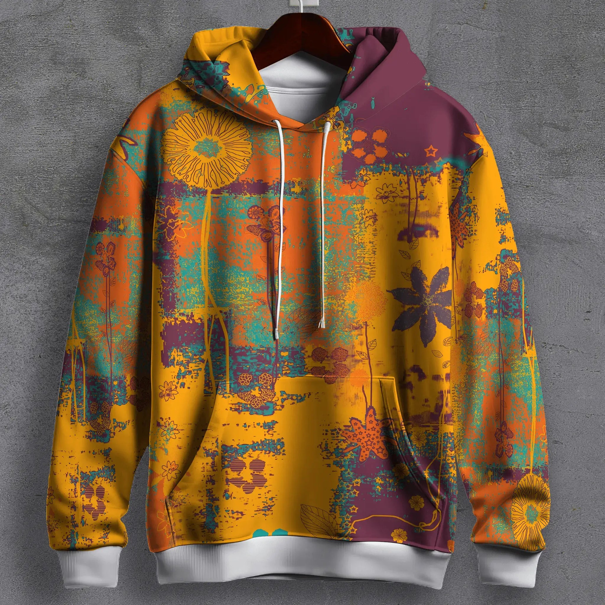 Buy Boho Bloom Printed Hoodie Online - Oversized Streetwear India